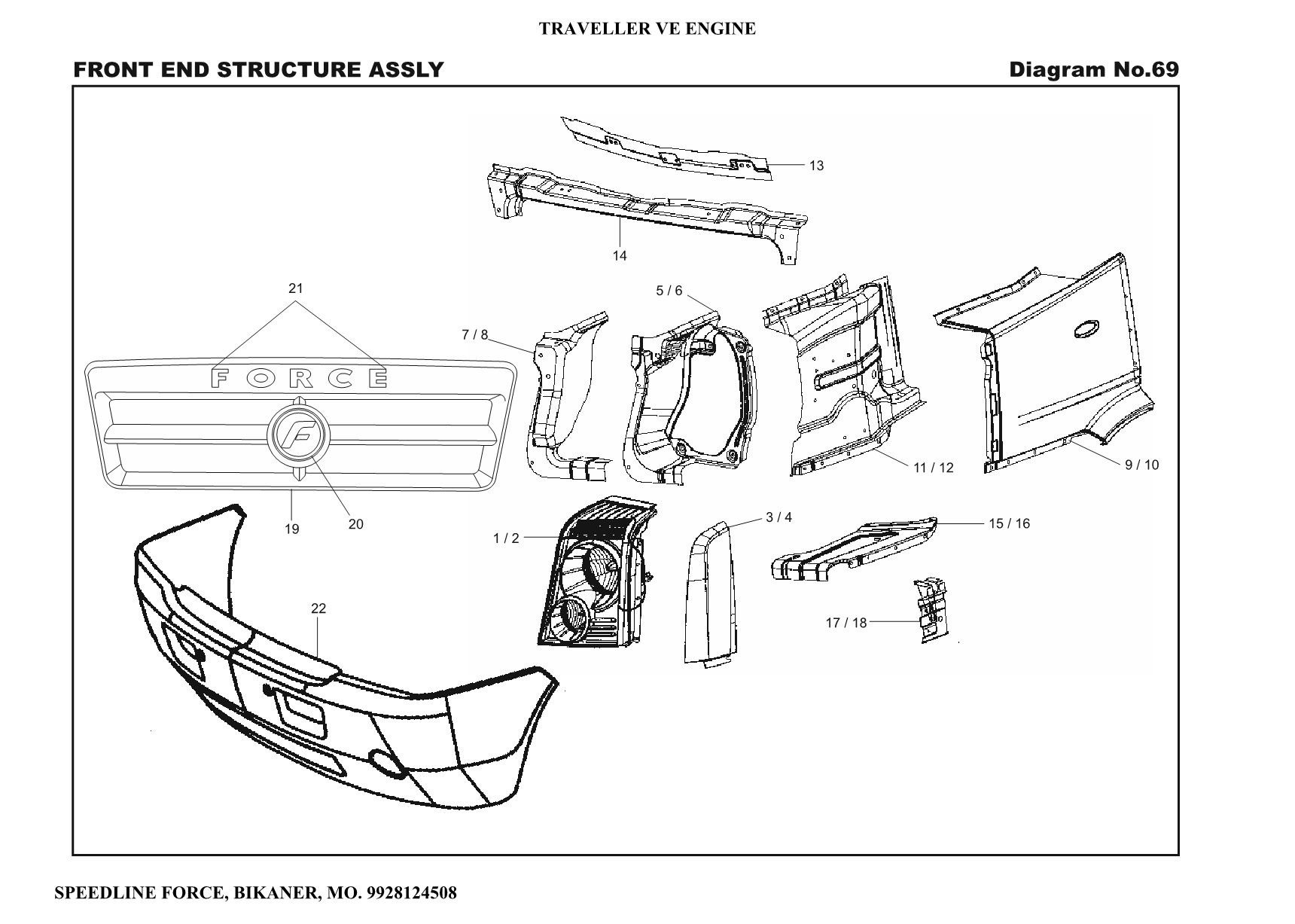 Guniune Spare Parts For Body Front End Structure Assly Online from ...
